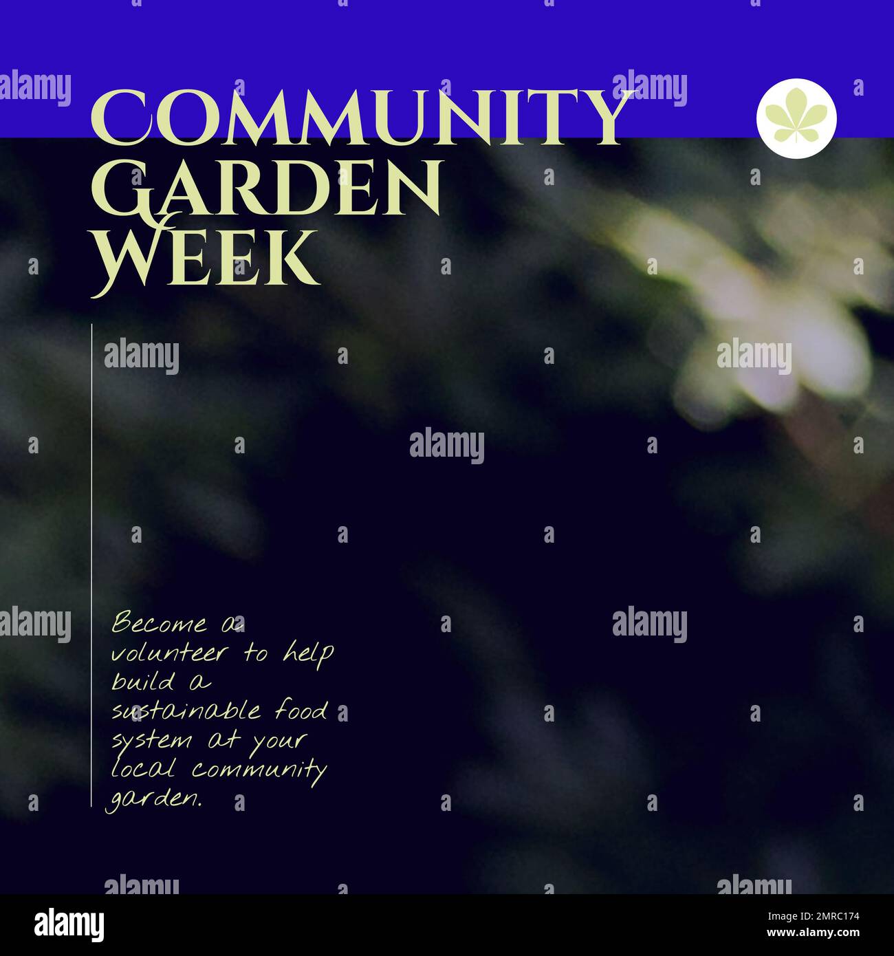 Composition of community garden week text and copy space on plants ...