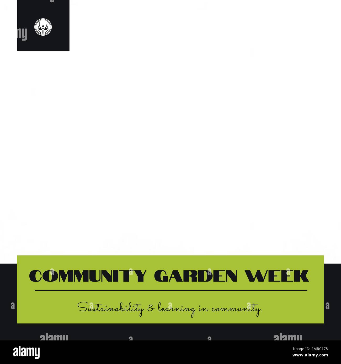 Composition of community garden week text and copy space on white ...