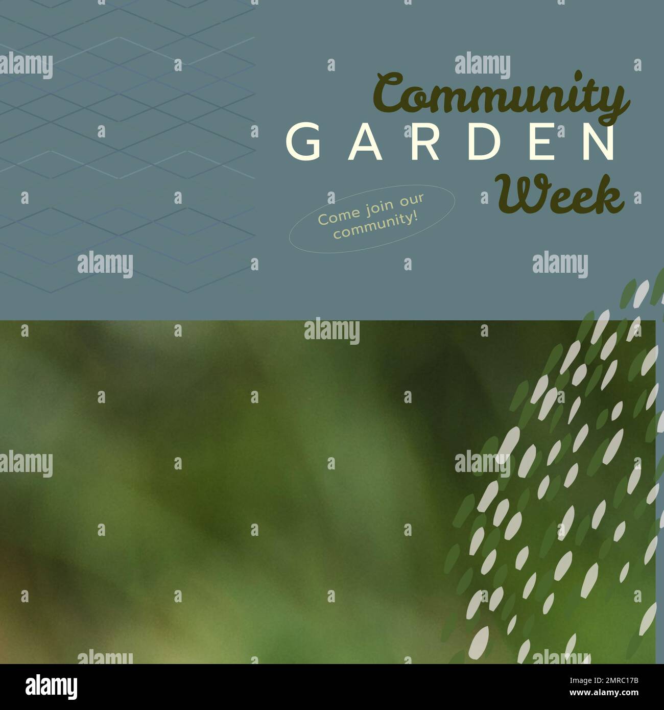Composition of community garden week text and copy space on green ...