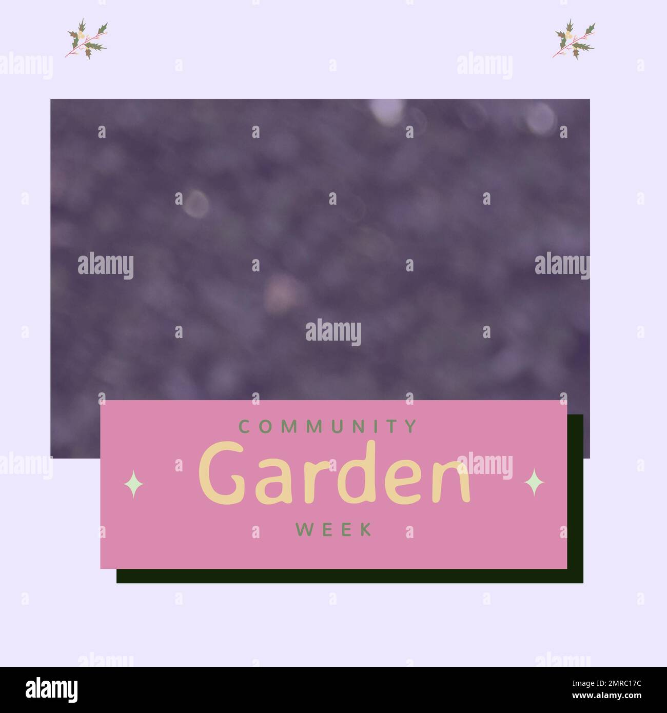 Composition of community garden week text and copy space on grey ...