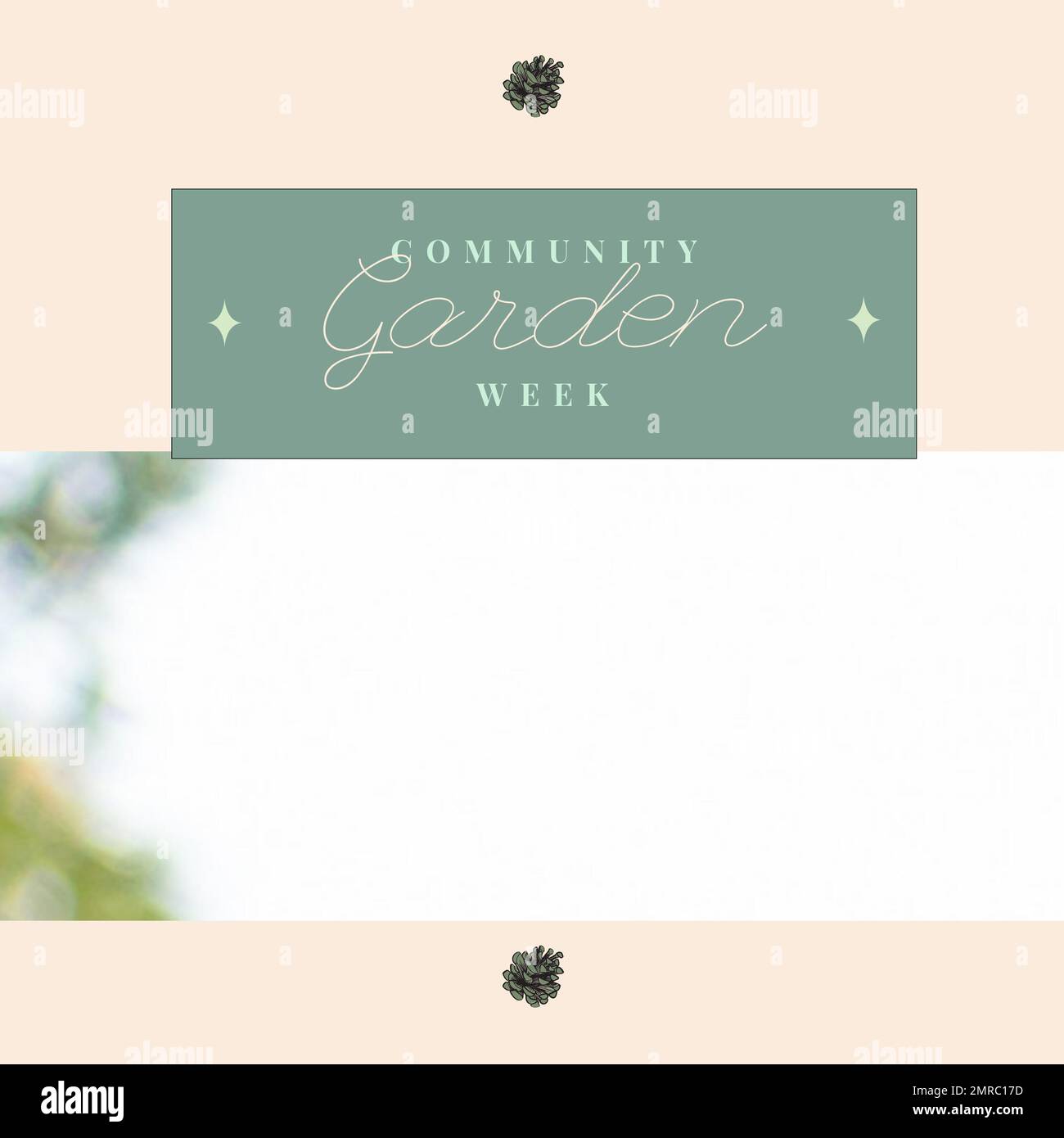 Composition of community garden week text and copy space on white ...