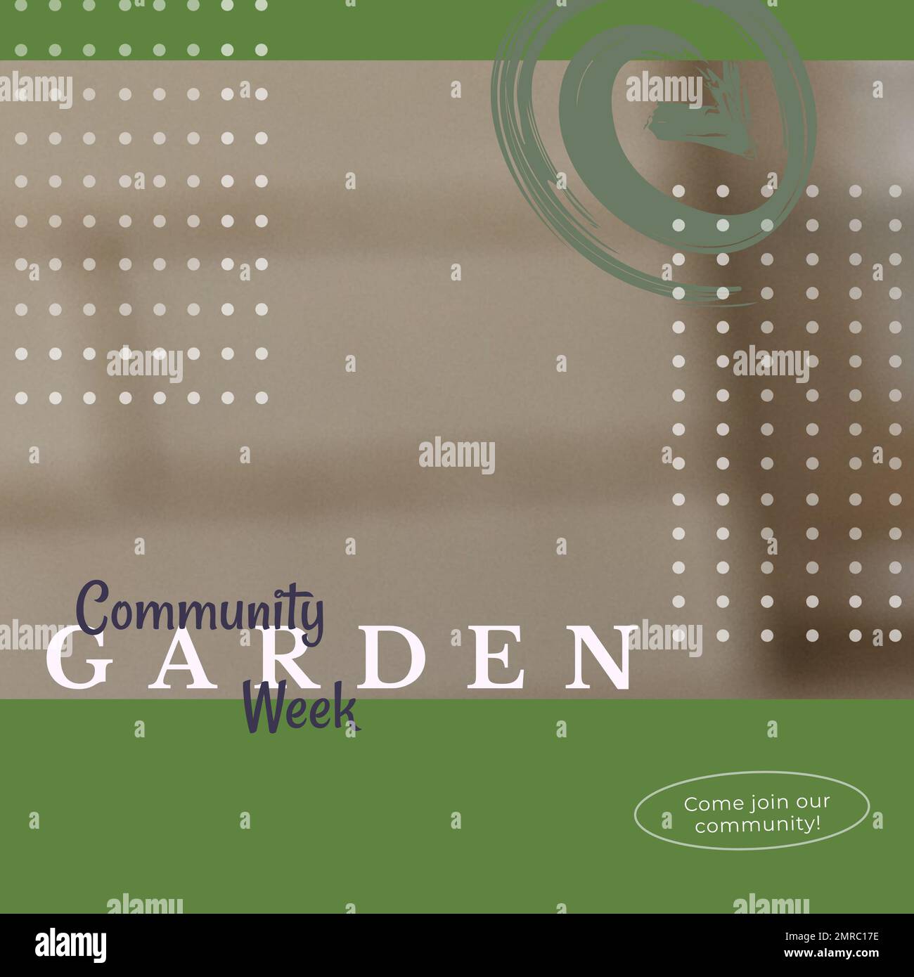 Composition of community garden week text and copy space on grey ...