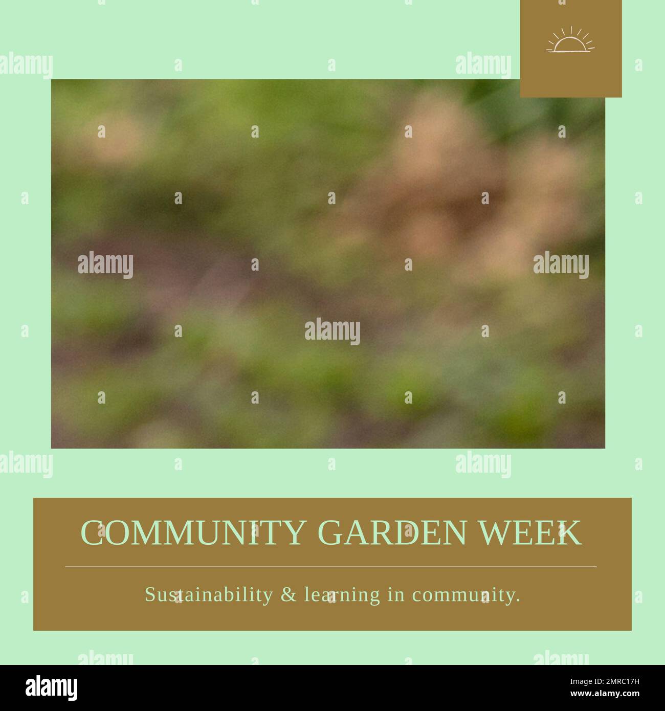 Composition of community garden week text and copy space on green ...