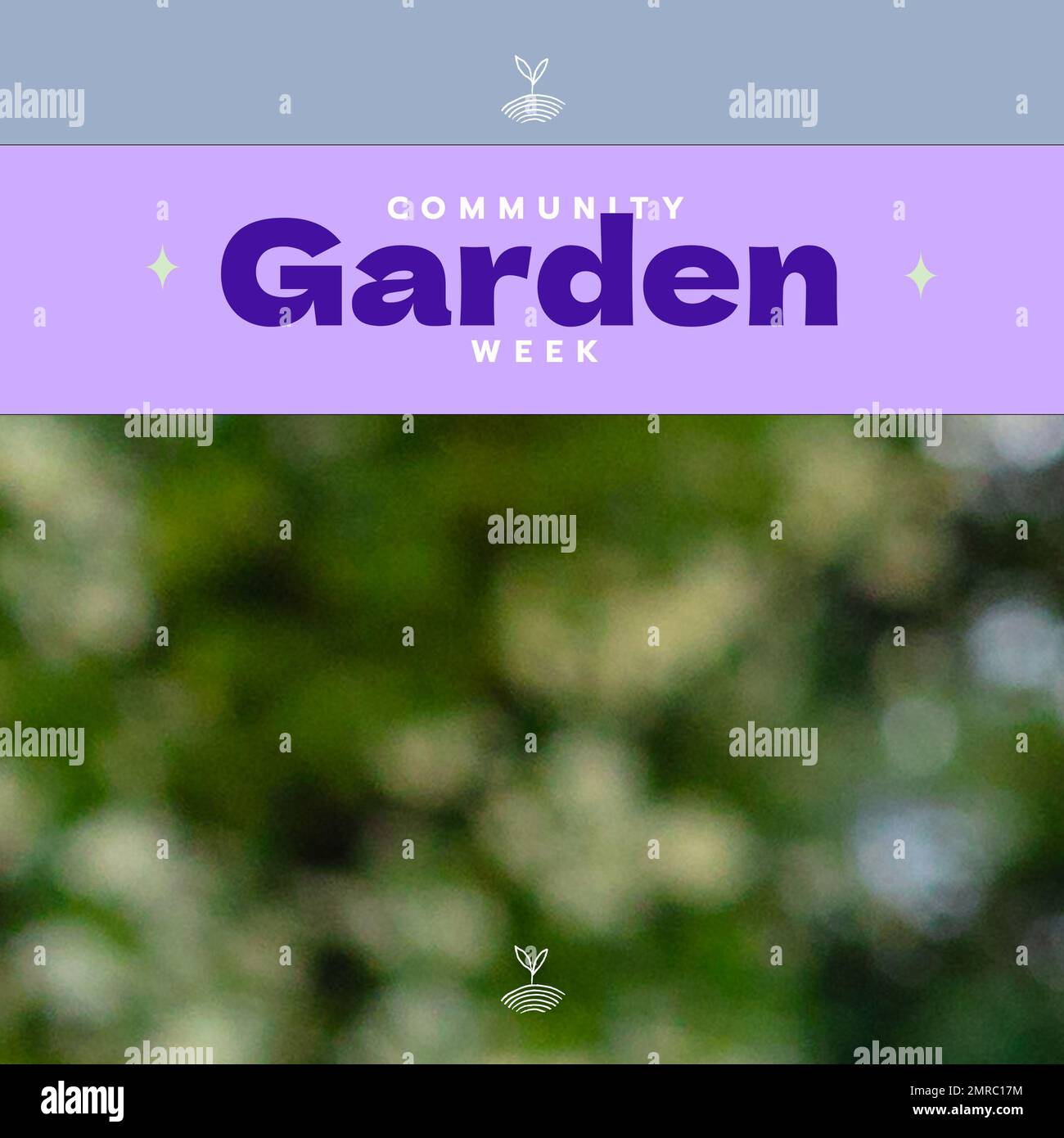 Composition of community garden week text and copy space on plants ...