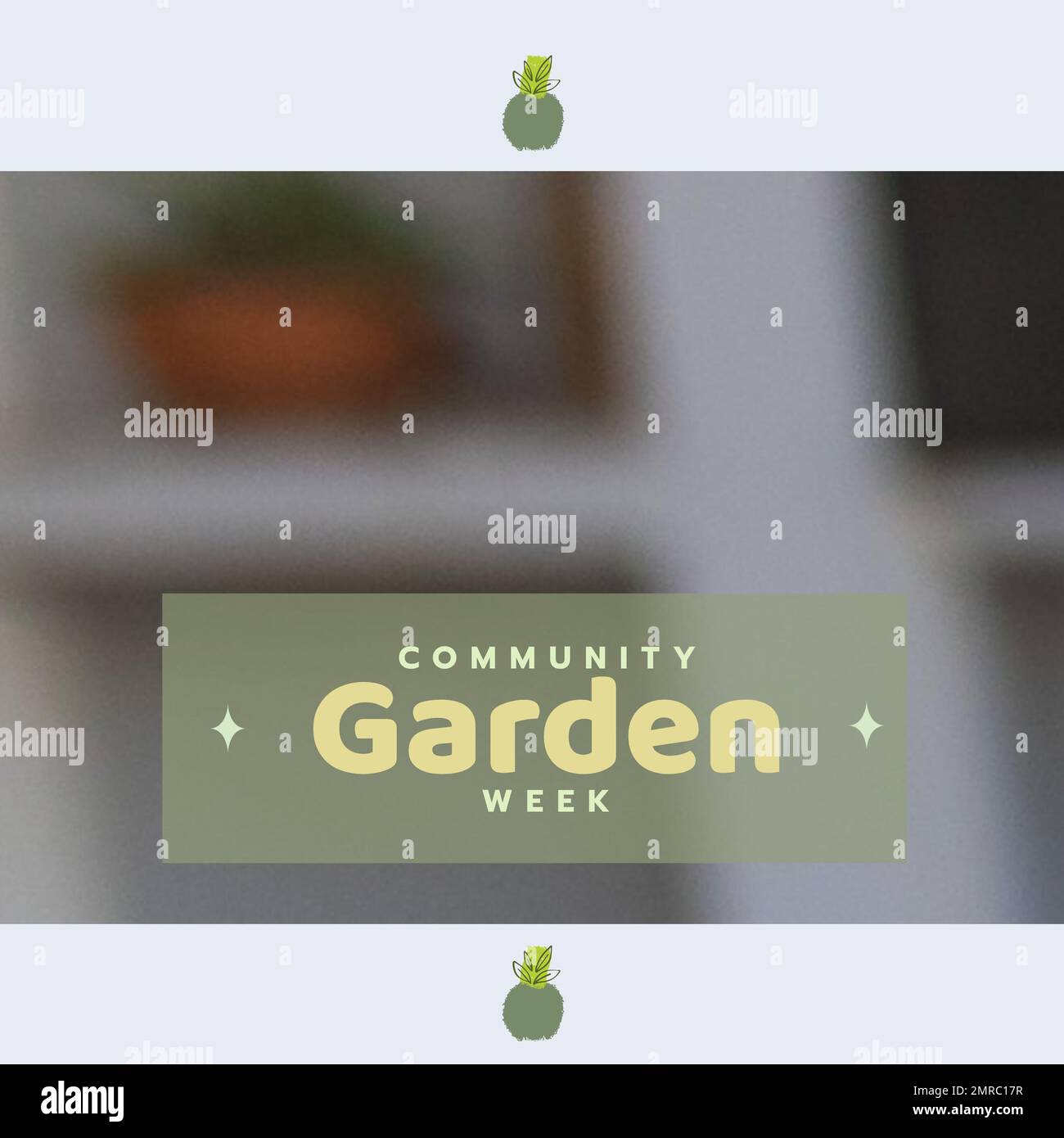 Composition of community garden week text and copy space on grey ...
