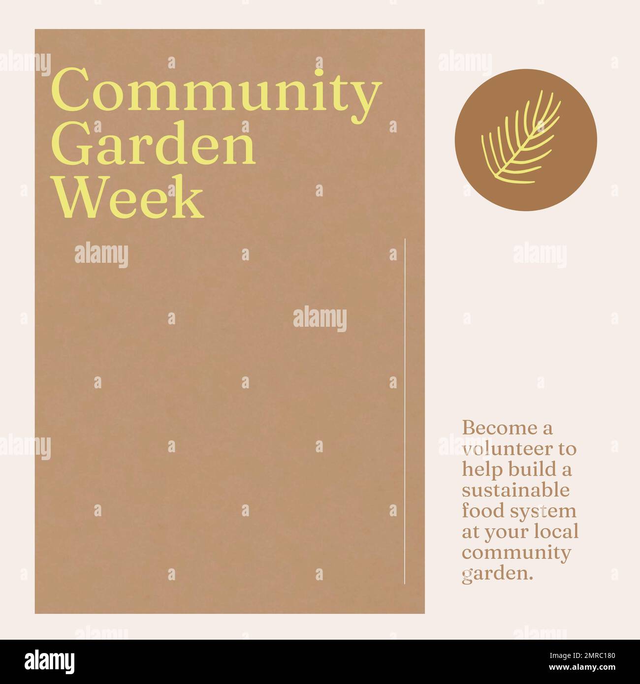Composition of community garden week text and copy space on brown ...