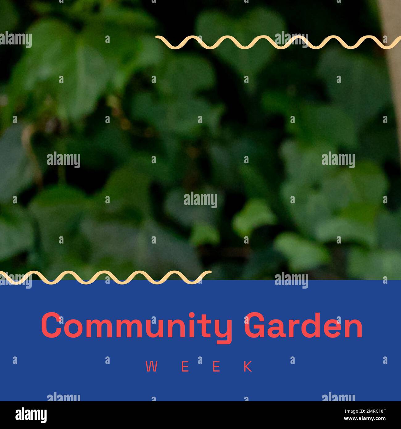 Composition of community garden week text and copy space on plants ...