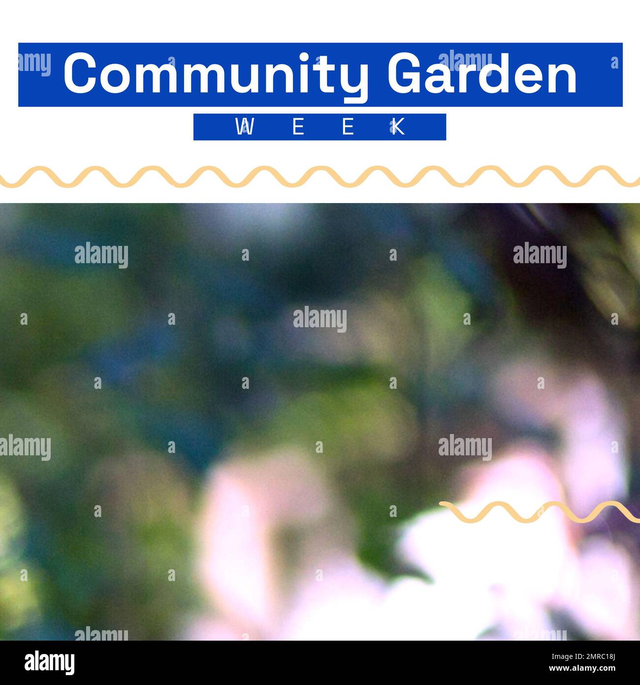Composition of community garden week text and copy space on plants ...