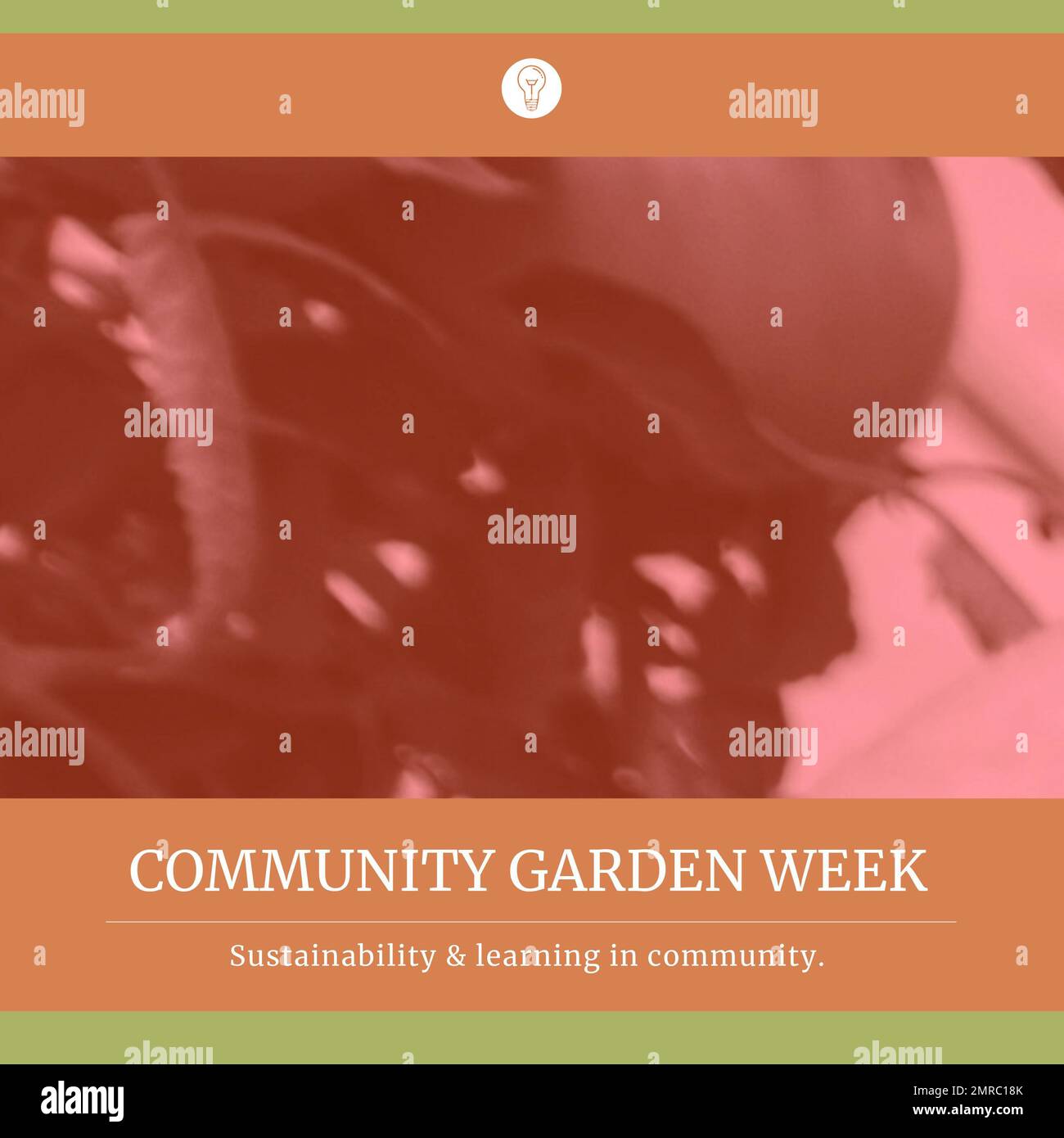 Composition of community garden week text and copy space on plants ...
