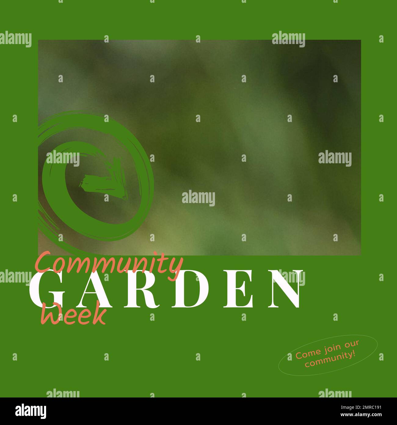 Composition of community garden week text and copy space on green ...