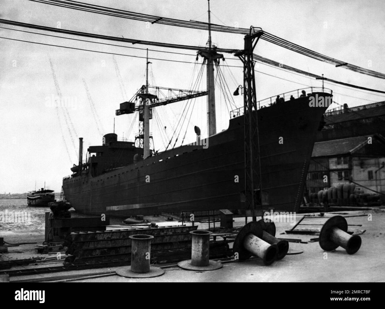 New 4,500 turbine ship, launched from the Tosi shipyard, Taranto, Italy ...