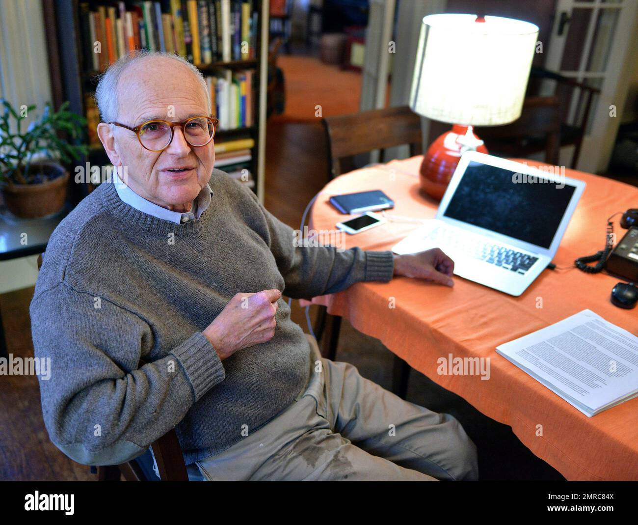 Rainer Weiss poses for a photograph at his home, Tuesday, Oct. 3, 2017 ...