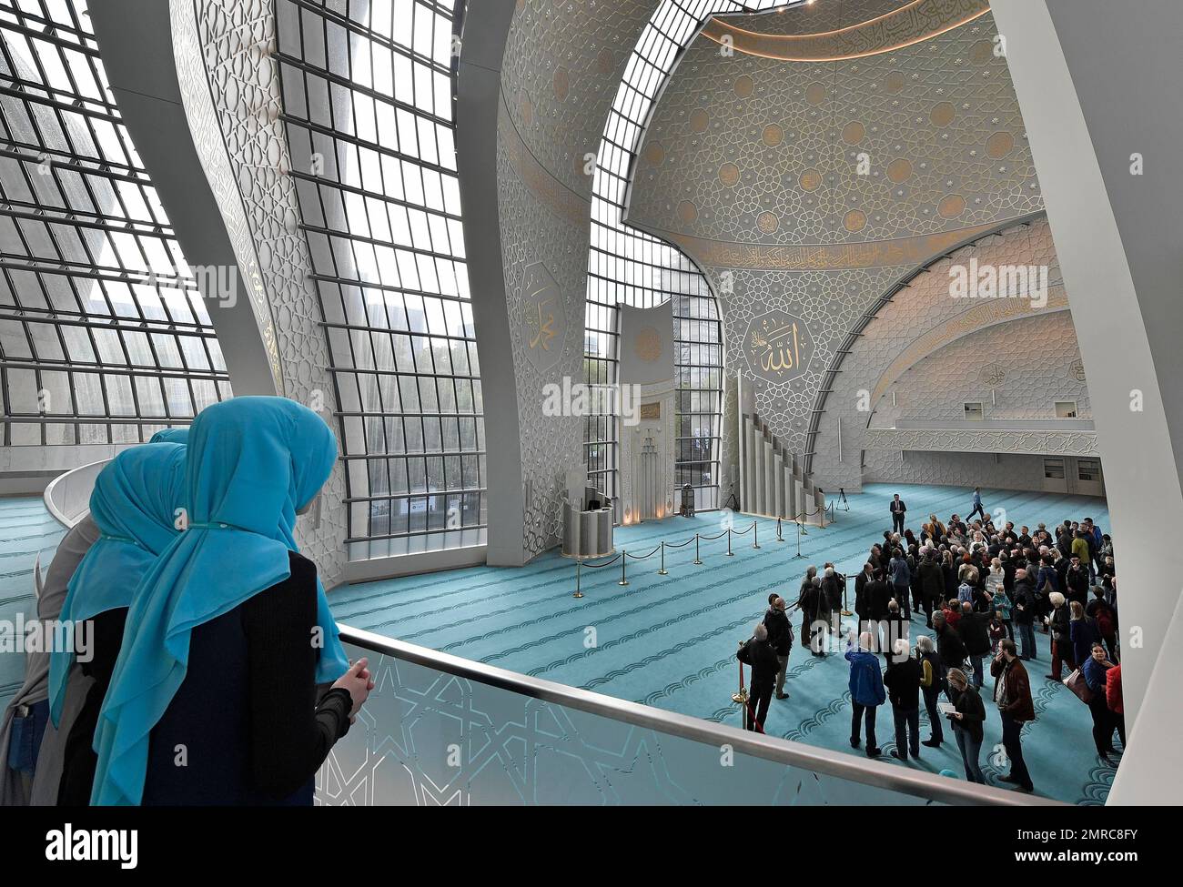Visitors walk the new central DITIB mosque on the "Day of Open Mosques ...