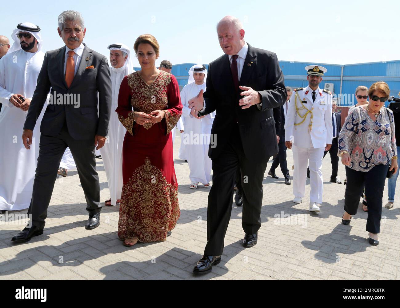 Governor-General of Australia Peter Cosgrove, center right, and ...