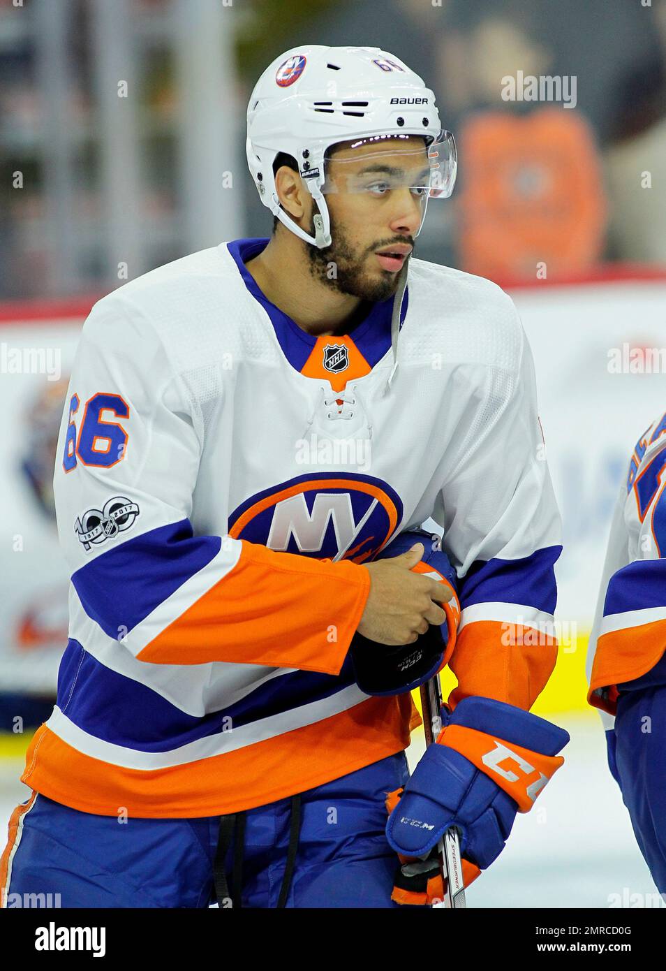 New York Islanders' Joshua Ho-Sang before the start of a preseaon NHL ...