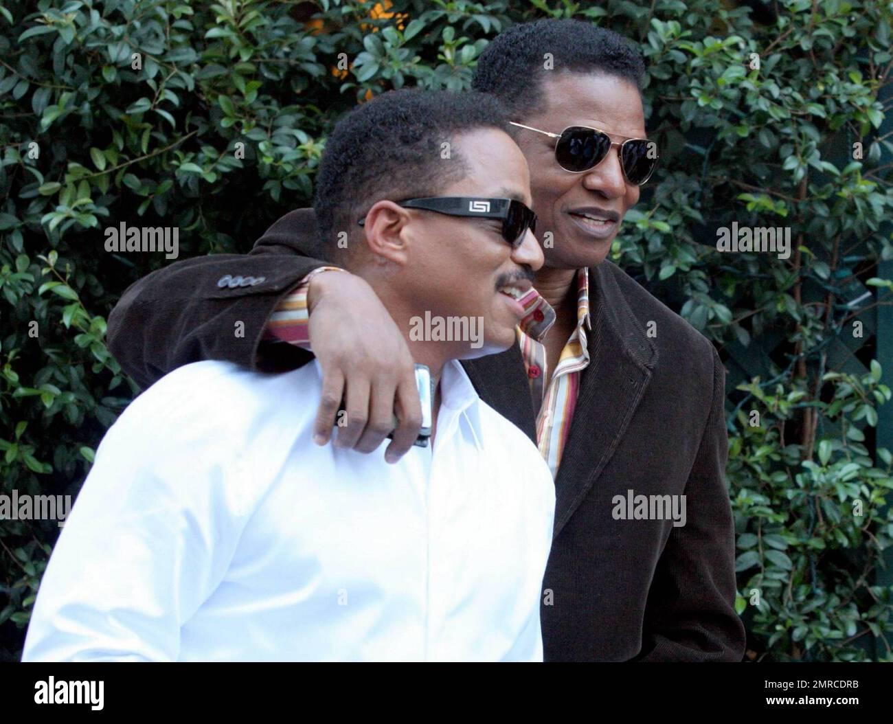 Michael Jackson's brothers Jermaine and Jackie Jackson are all smiles ...
