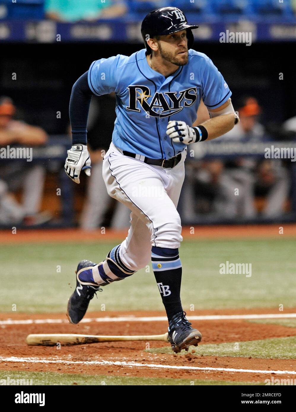 Tampa Bay Rays' Evan Longoria runs for first base during a baseball ...