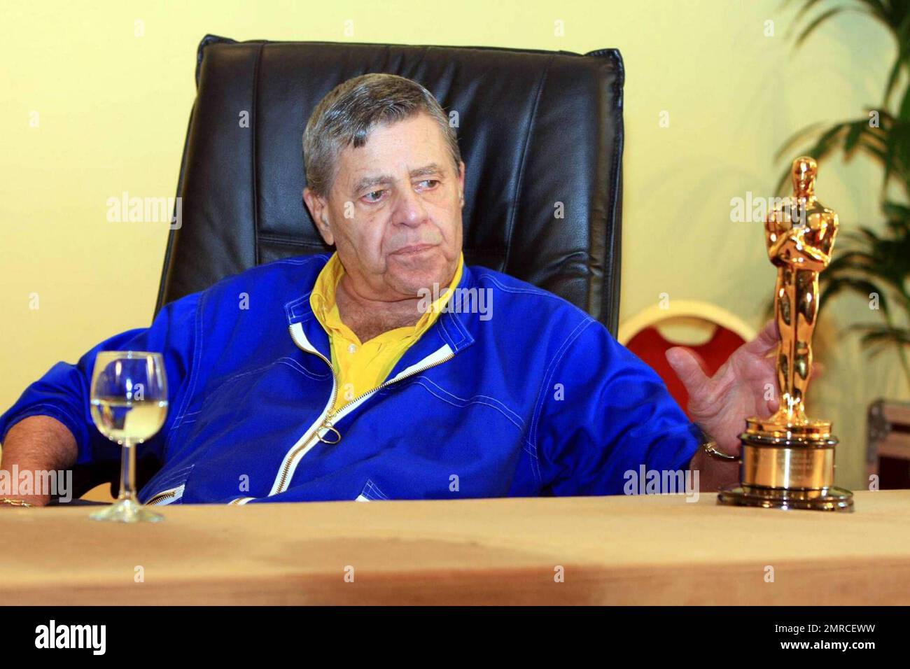 Legendary actor and comedian Jerry Lewis gives a press conference after ...