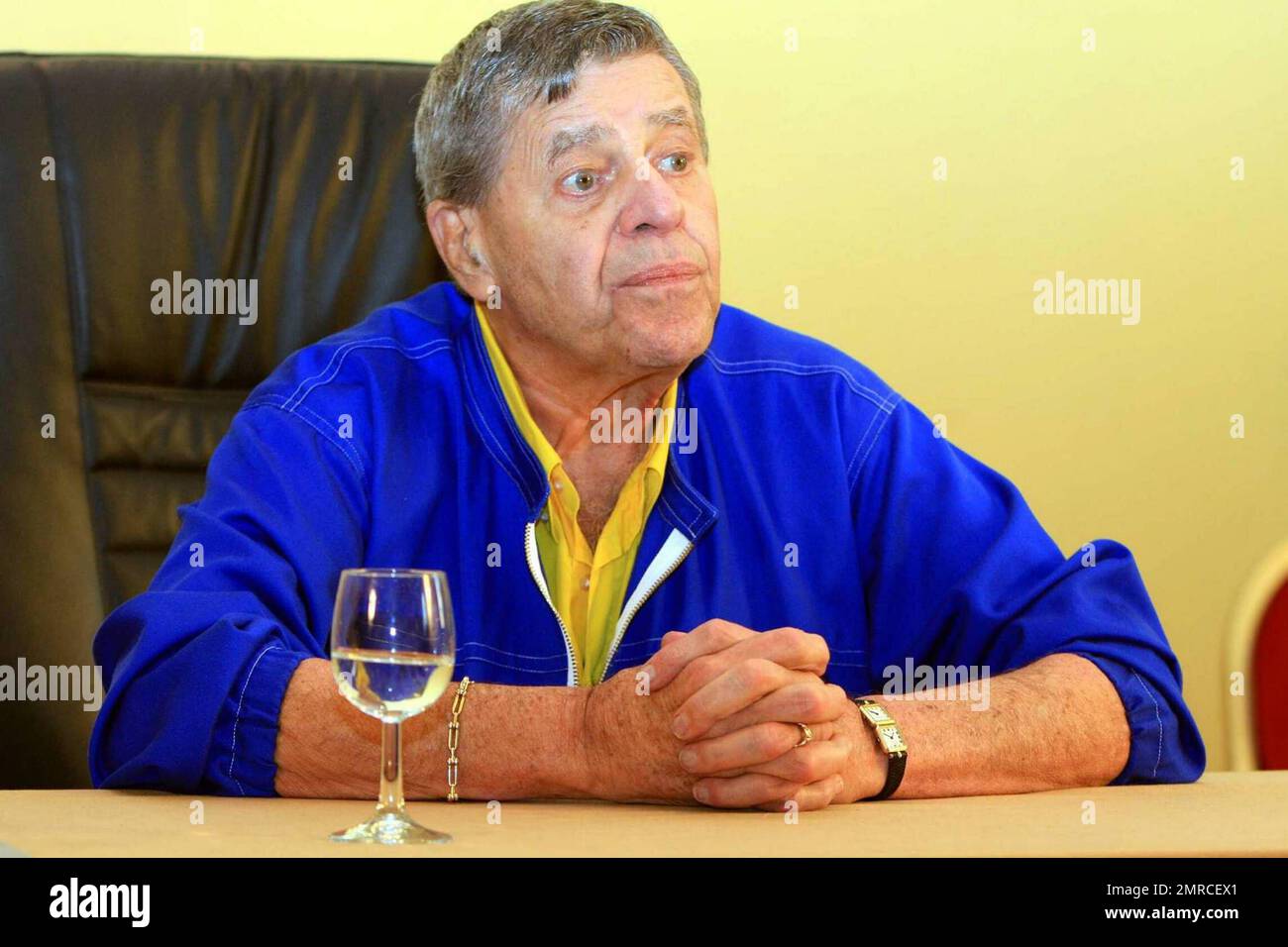 Legendary actor and comedian Jerry Lewis gives a press conference after ...