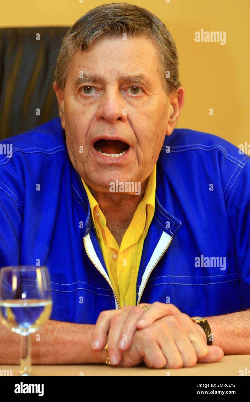Legendary actor and comedian Jerry Lewis gives a press conference after ...