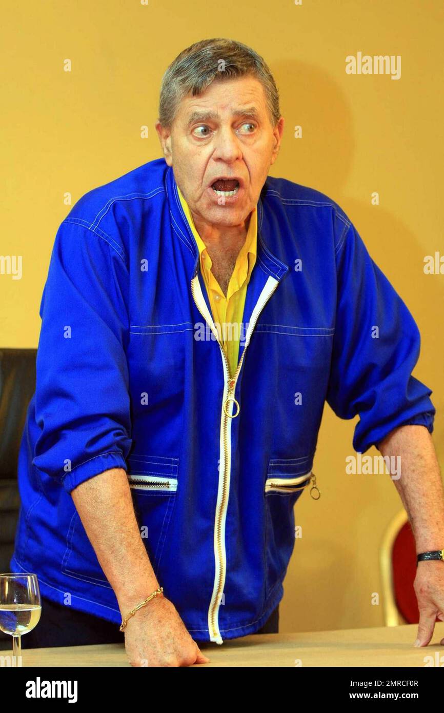 Legendary actor and comedian Jerry Lewis gives a press conference after ...