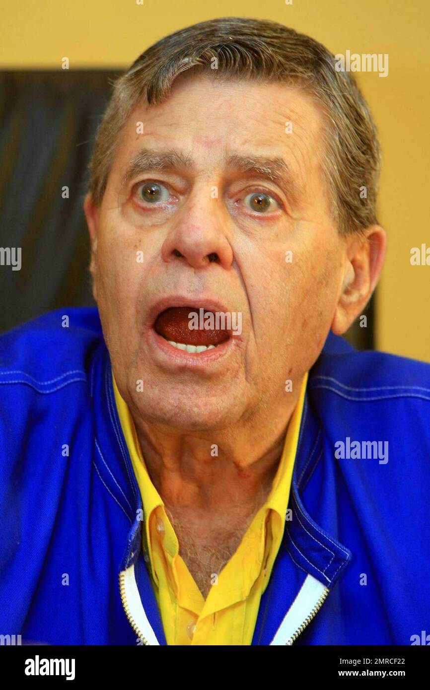 Legendary actor and comedian Jerry Lewis gives a press conference after ...