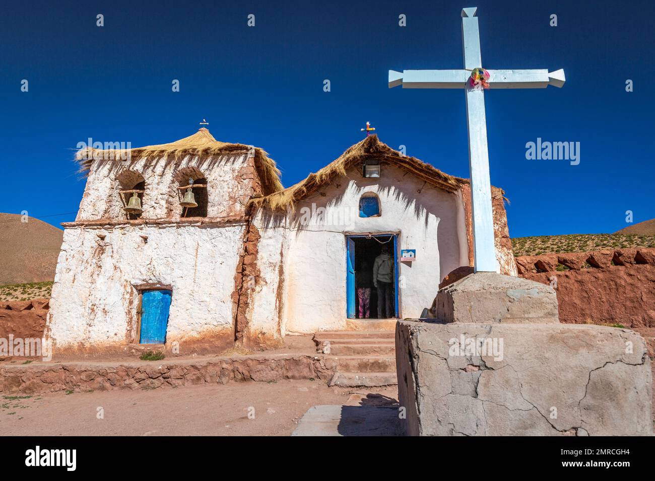 Chapel in El Tatio Machuca in Atacama desert altiplano, Chile, South ...