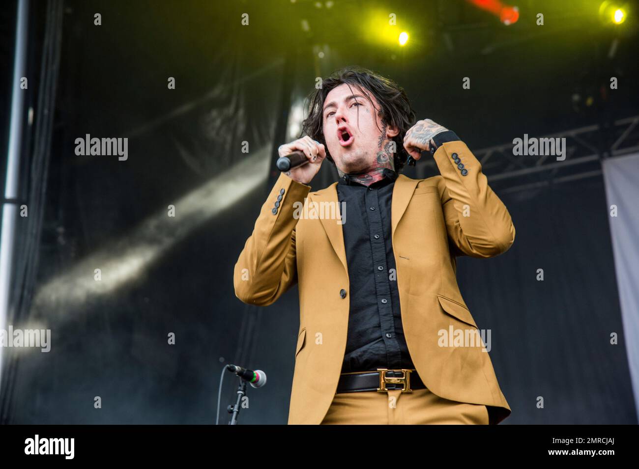 Ronnie Radke of Falling In Reverse performs at the Louder Than Life ...