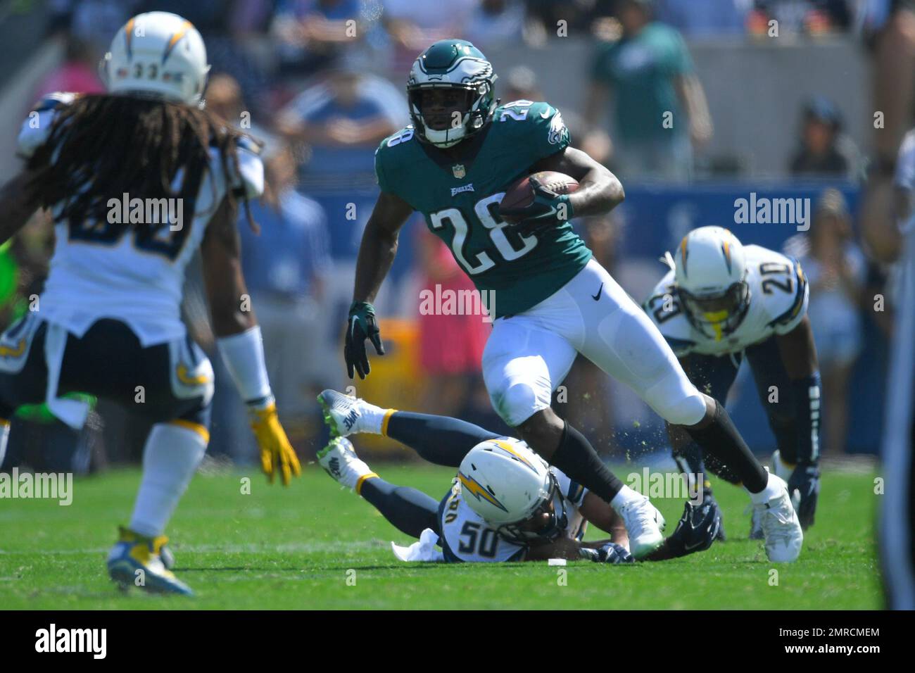 Philadelphia Eagles running back Wendell Smallwood (28) runs upfield ...