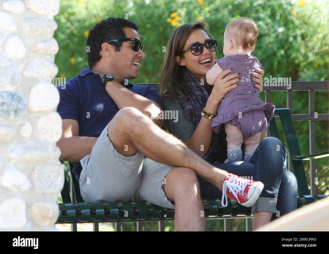 Actress Jessica Alba along with husband Cash Warren and daughters, 3 ...