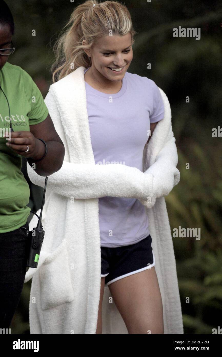 Jessica Simpson on the set of her new film, "Major Movie Star," in ...