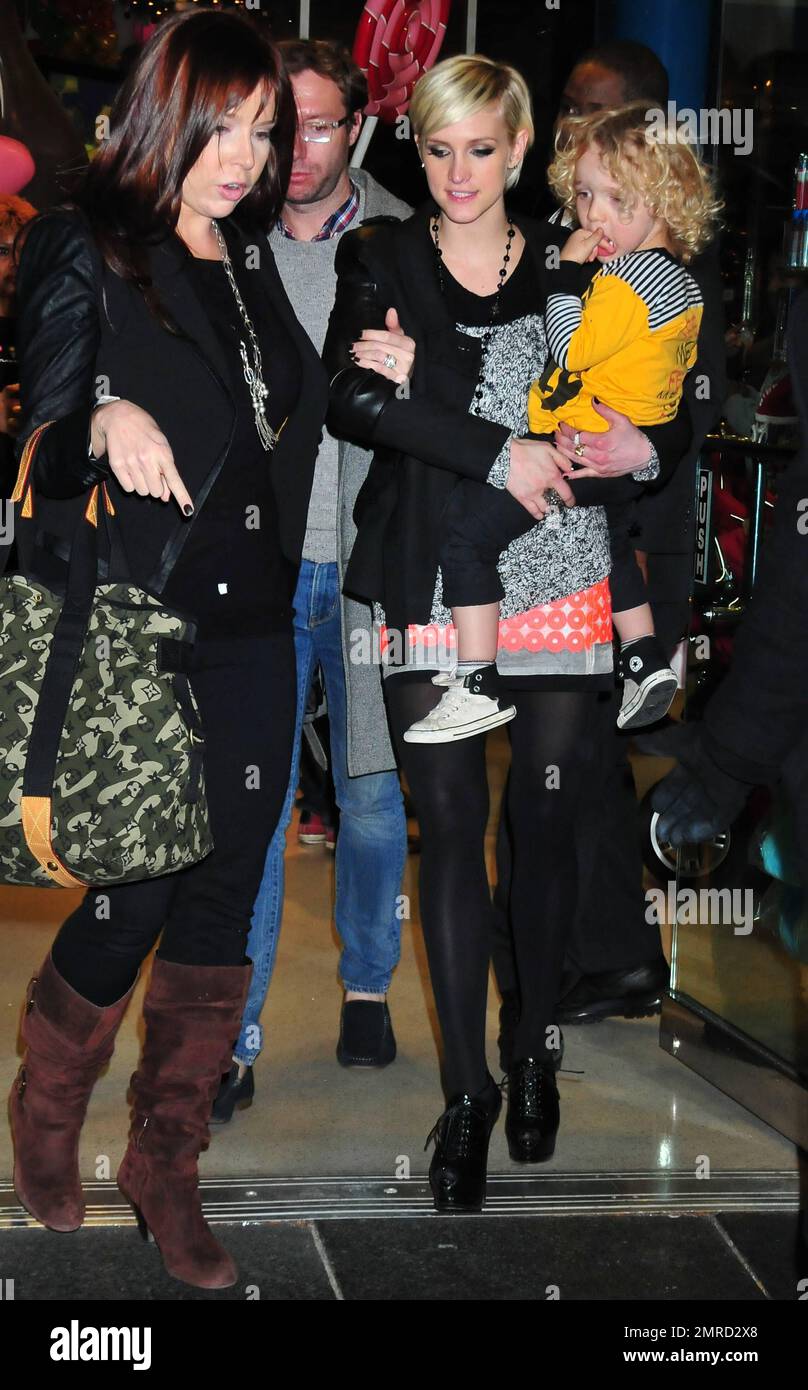 Ashlee Simpson is seen leaving Dylan's Candy Bar after celebrating the ...