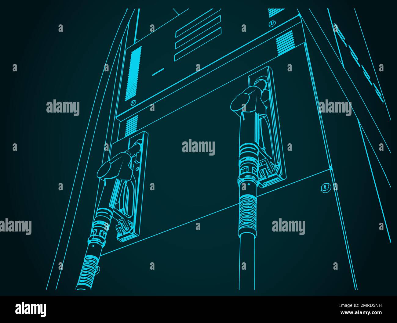 Stylized vector illustrations of fuel dispenser close up Stock Vector ...