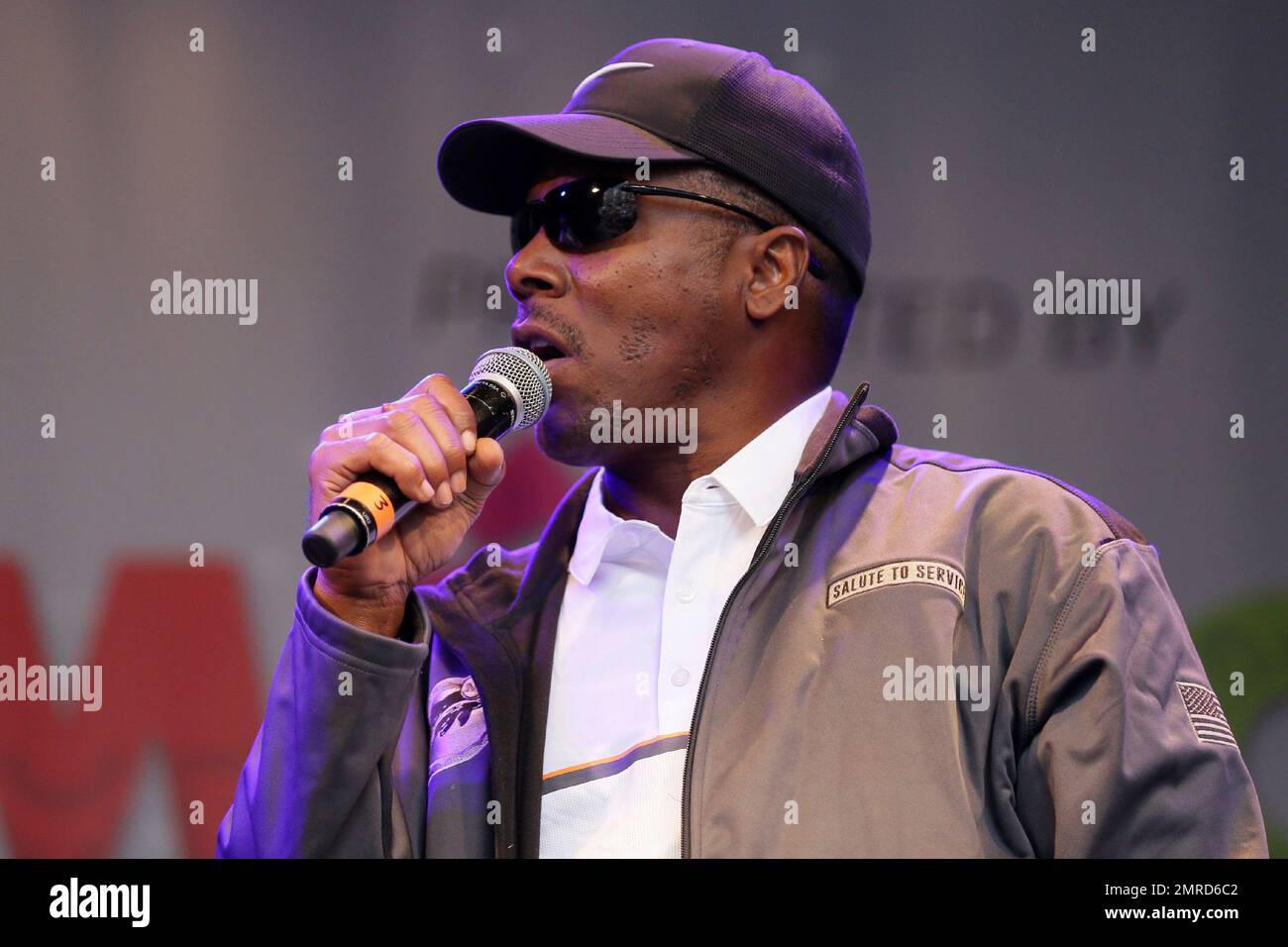 Former Miami Dolphins wide receiver Mark Clayton speaks on stage during ...