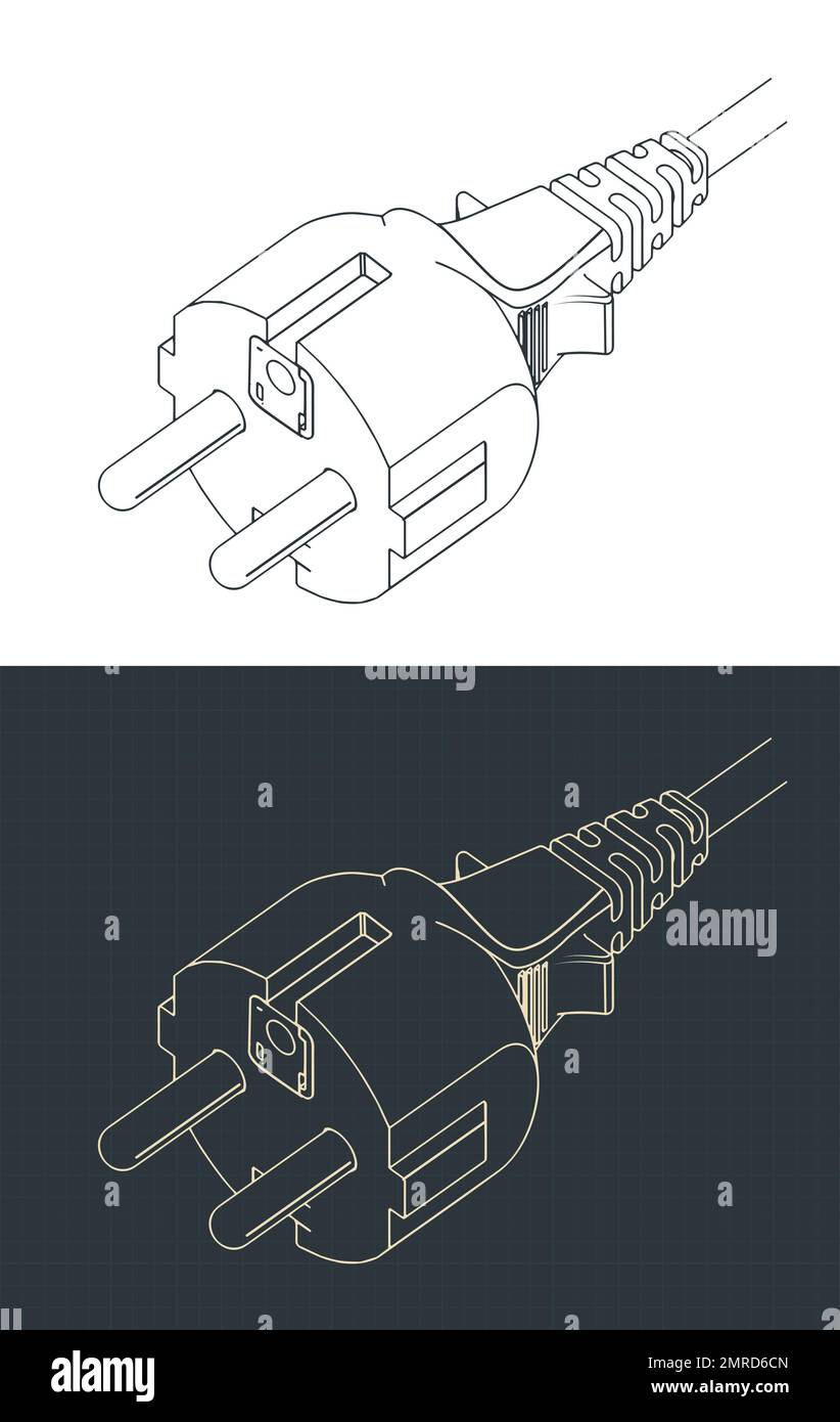 Stylized vector illustrations of isometric blueprints of European power ...