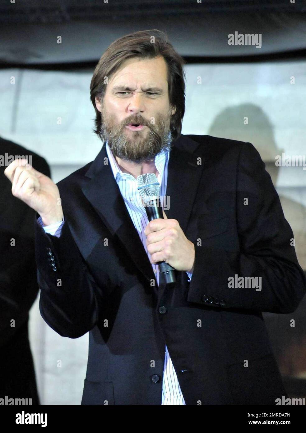 Jim Carrey promotes his new film, Disney's "A Christmas Carol" at Grand ...