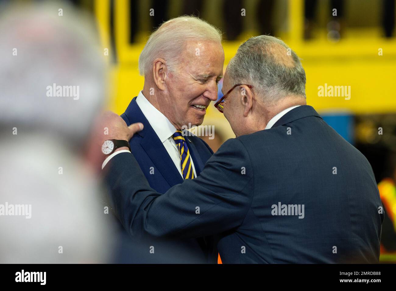 President Joe Biden Jr. greets Senator Charles Schumer before ...