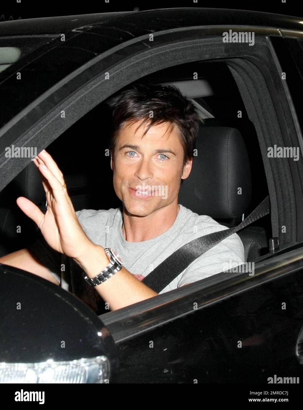 Rob Lowe signs autographs for fans while leaving the Jimmy Kimmel Show ...