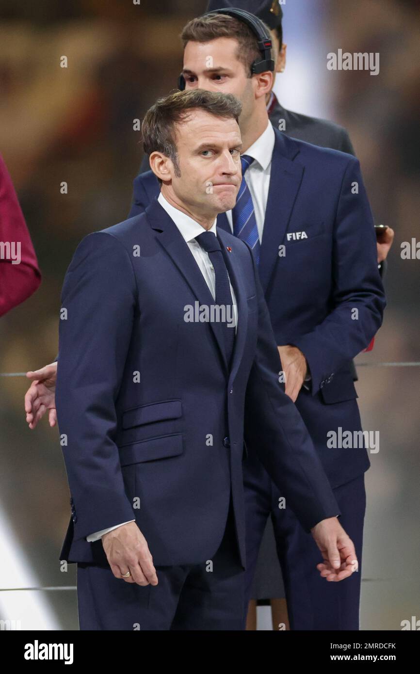 Emmanuel Macron (president of France) seen during the FIFA World Cup ...
