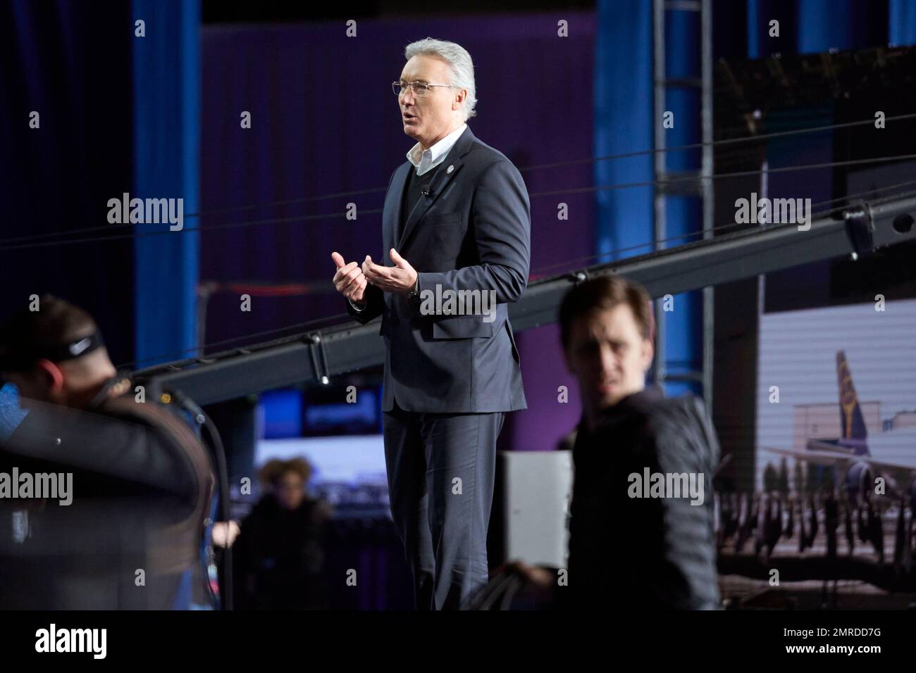 Atlas Air CEO John Dietrich speaks at the ceremony for the delivery of ...