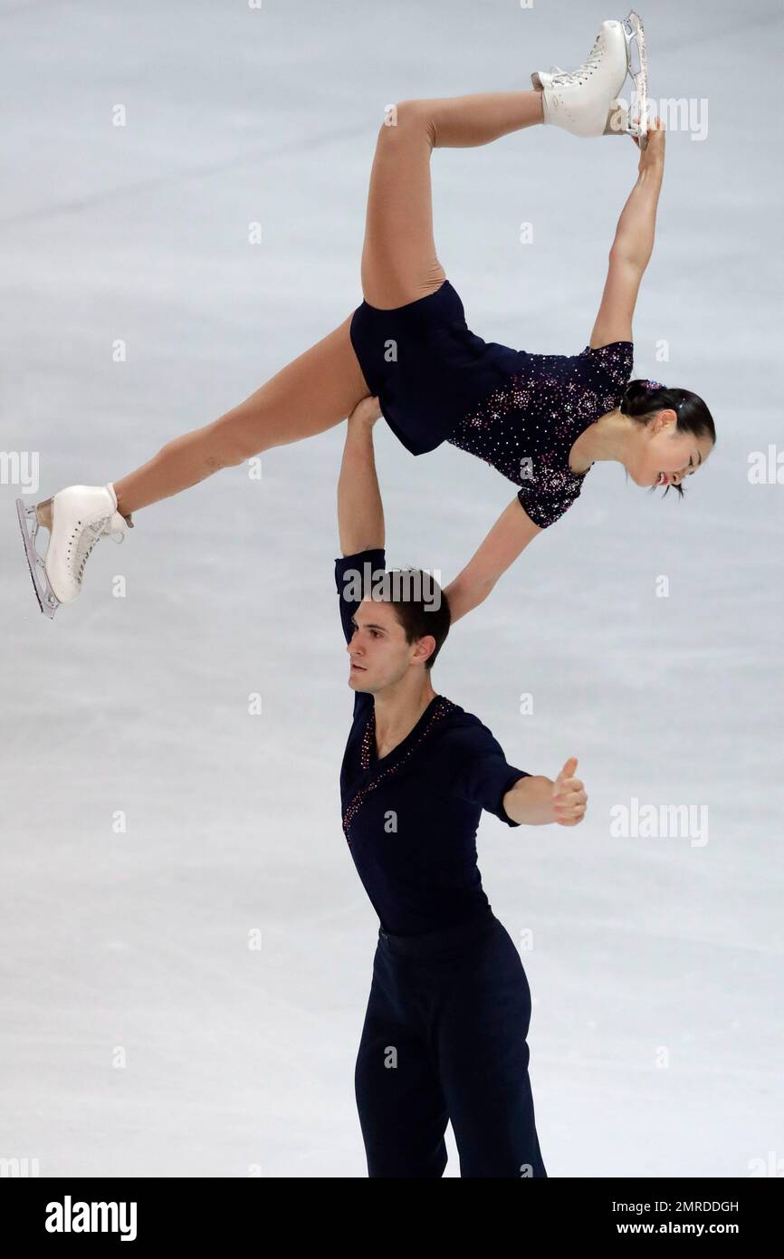 Sumire Suto and Francis Boudreau-Audet of Japan compete during the ...