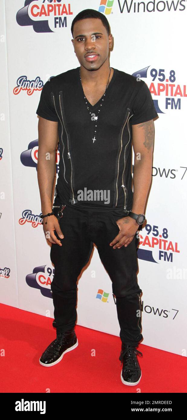 Singer Jason Derulo poses on the red carpet during the Capital FM ...