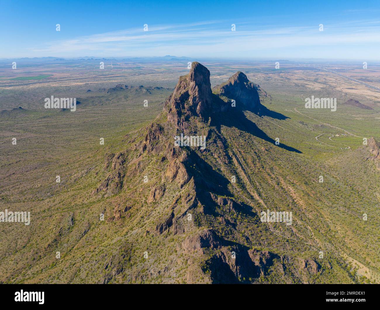 Picacho Peak aerial view in Picacho Peak State Park in Pinal County in ...
