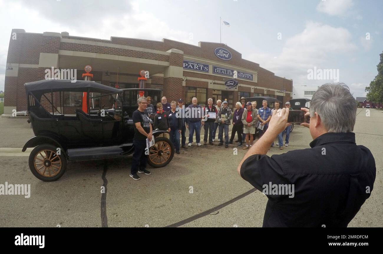 In this Aug. 31, 2017 photo, Gilmore Car Museum official Jay Follis ...