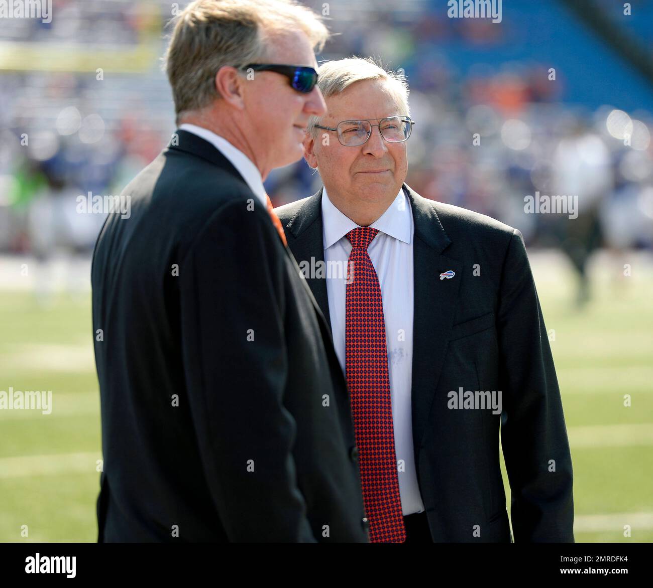 Buffalo Bills owner Terry Pegula on the field prior to an NFL football ...