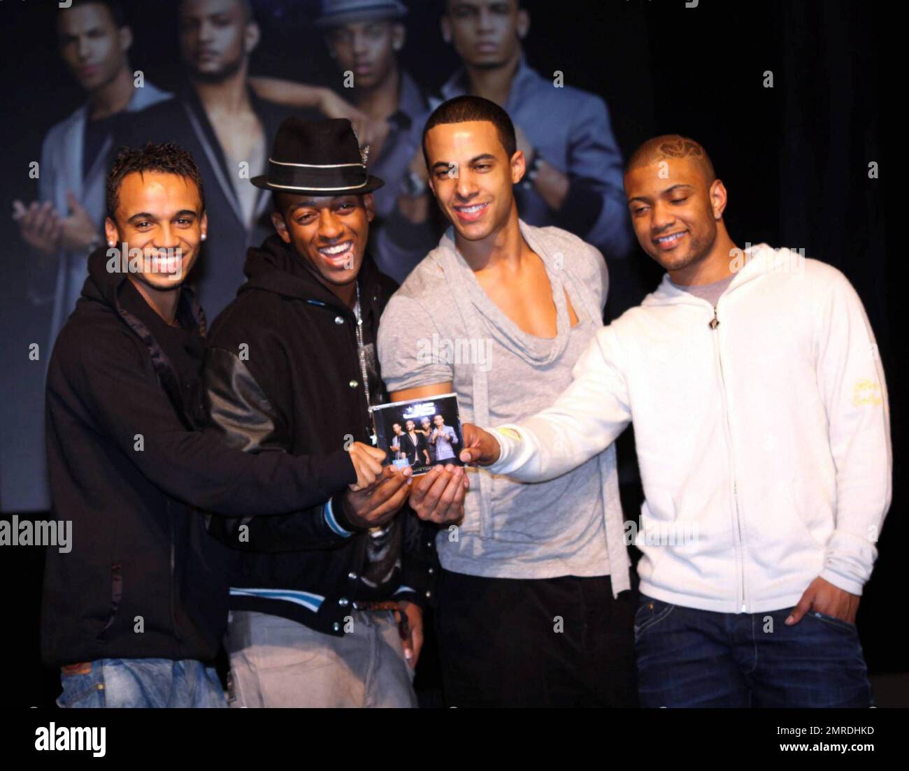 Pop foursome JLS meet fans and sign copies of their new album "Outta This World" at Heaven. The ...