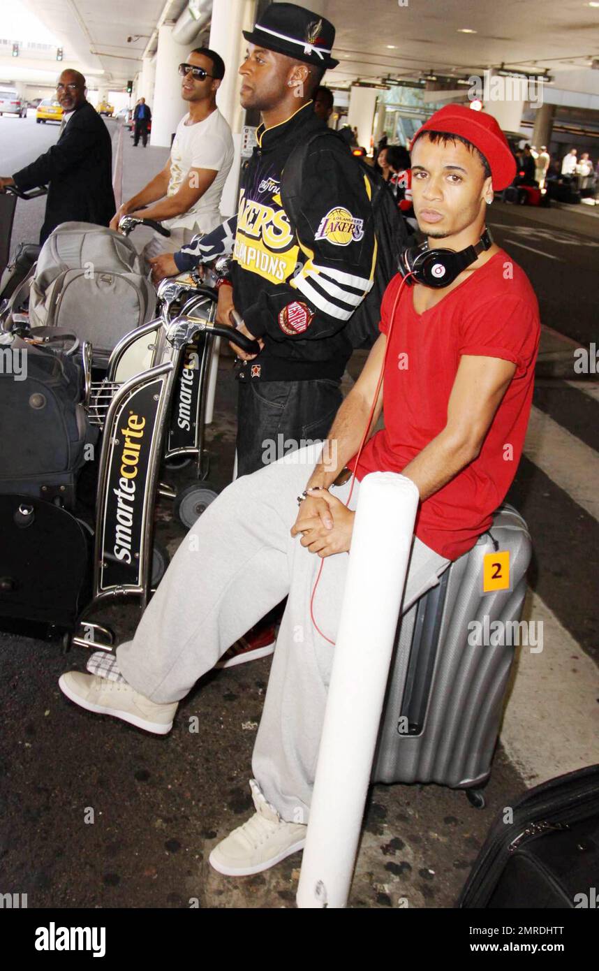 Aston Merrygold, Oritse Williams and Marvin Humes of the Brit boy band ...