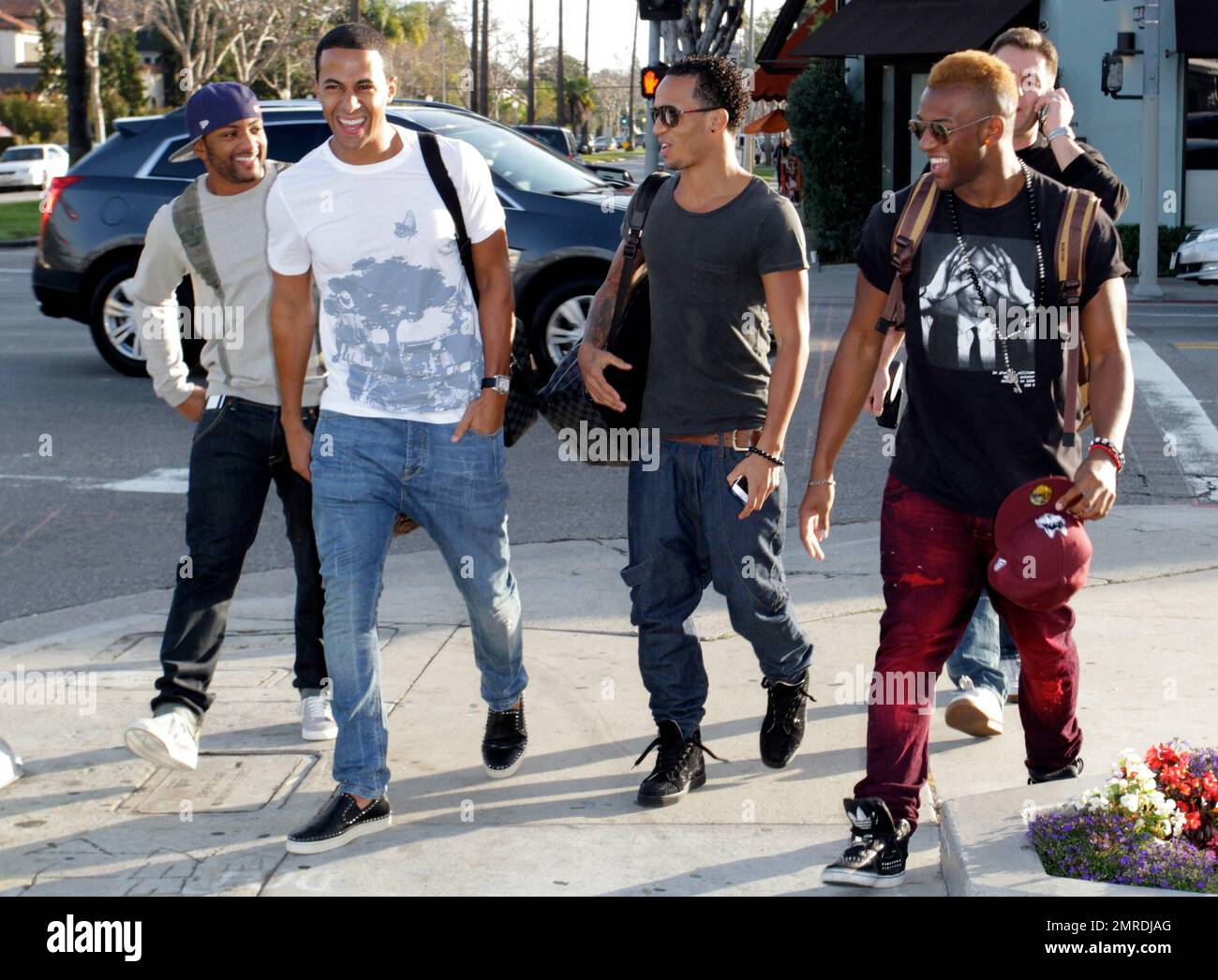 EXCLUSIVE!! A day after their arrival in Los Angeles the JLS boys left ...