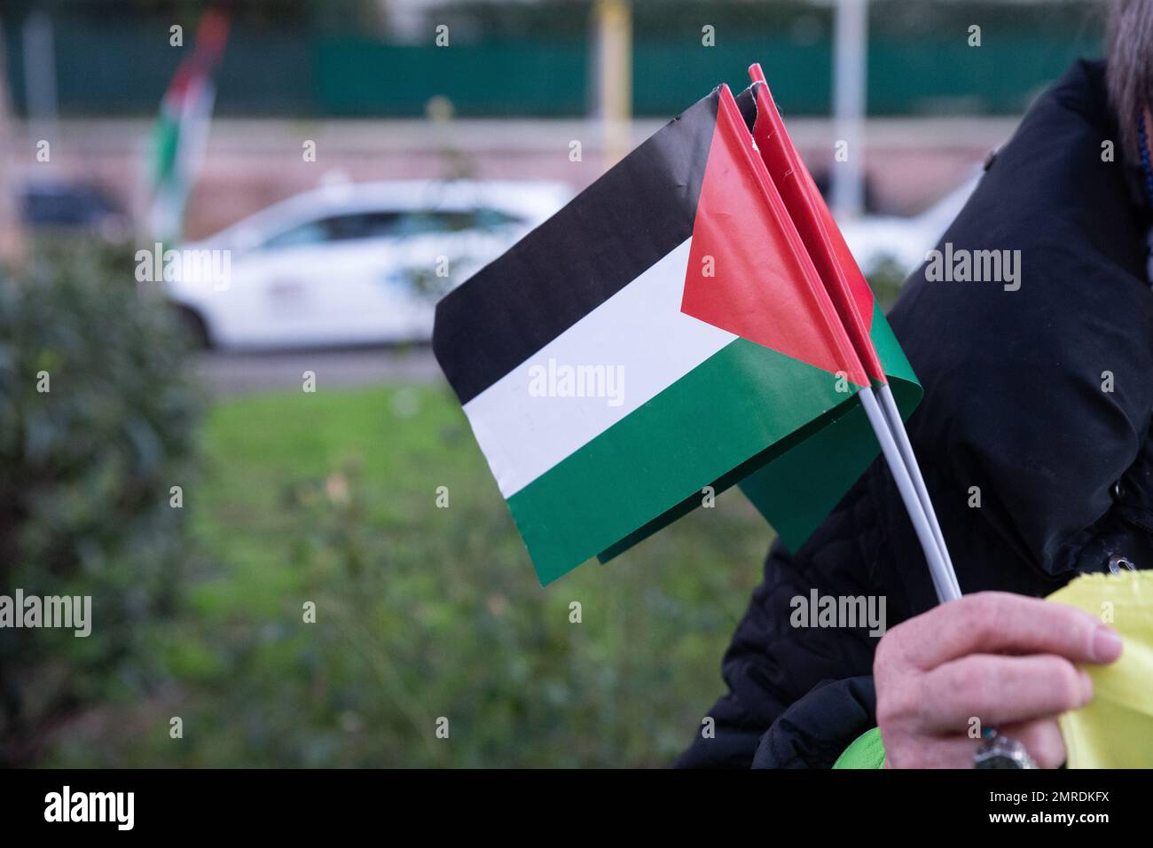 Rome, Italy. 31st Jan, 2023. A protest near the Israeli Embassy ...