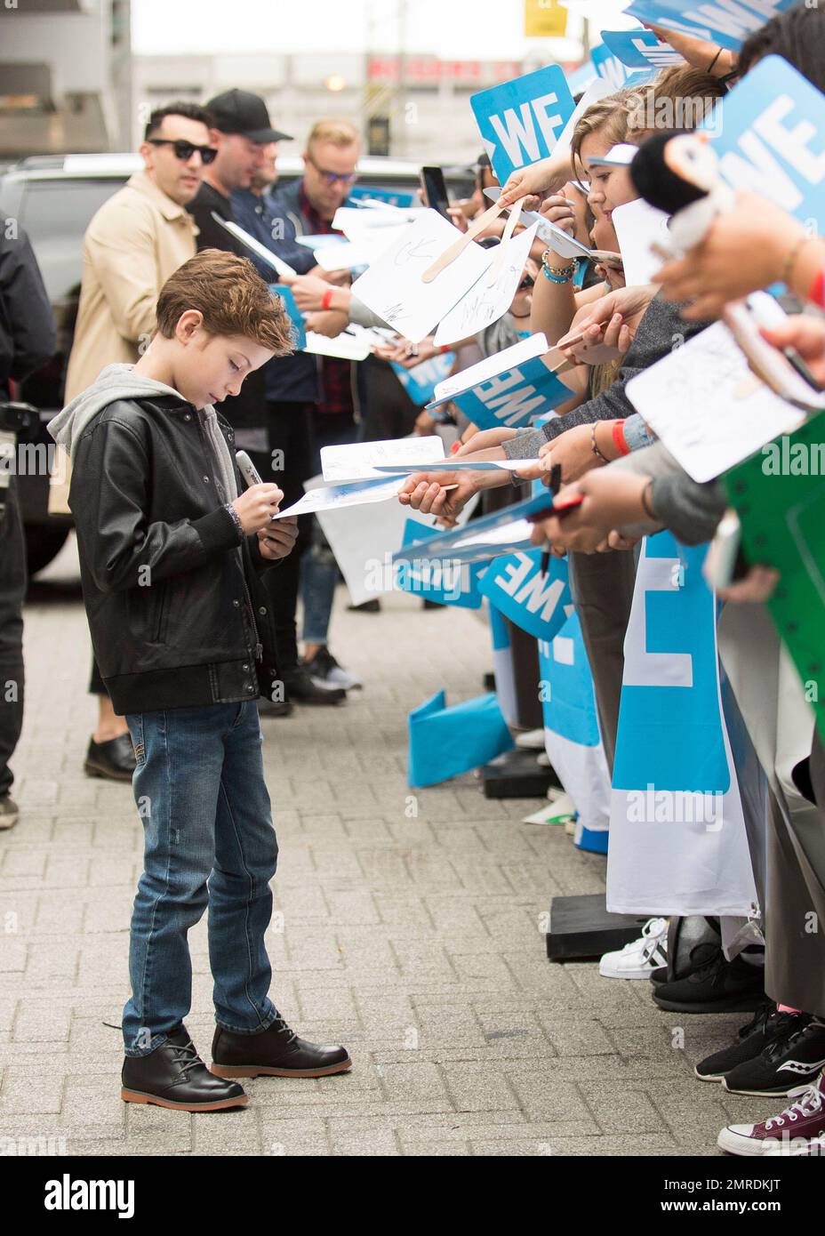Jacob Tremblay arrives at WE Day on Thursday, Sept. 28, 2017, in ...
